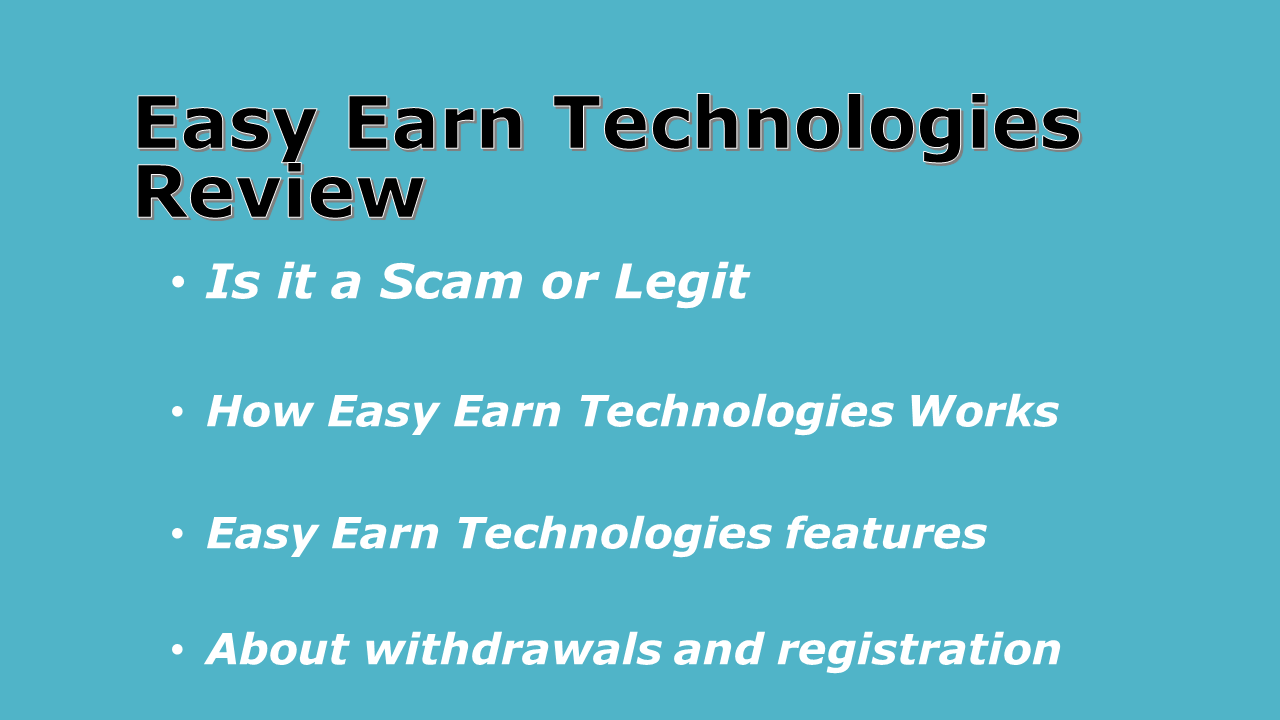 January 2025 - Easy Earn Technologies review-All you should know ...